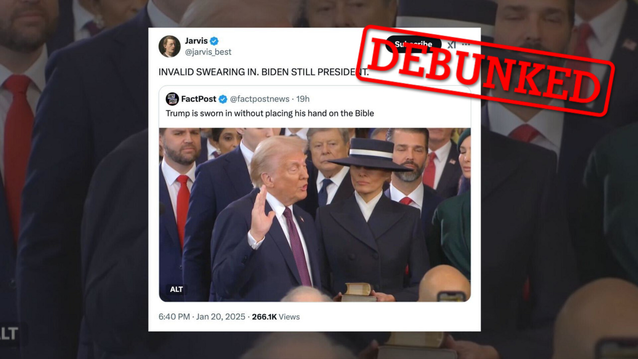 No, Donald Trump didn’t have his hand on the Bible, but that doesn’t ...