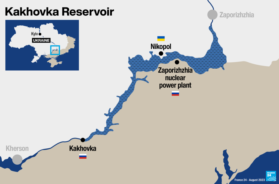 Shock at dramatic water loss in wake of Ukraine dam blast attack