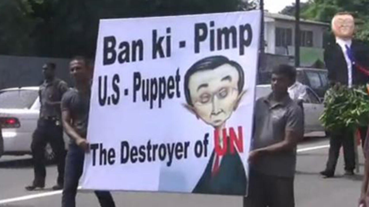 Colombo’s anti-UN protestors ‘backed by the government’