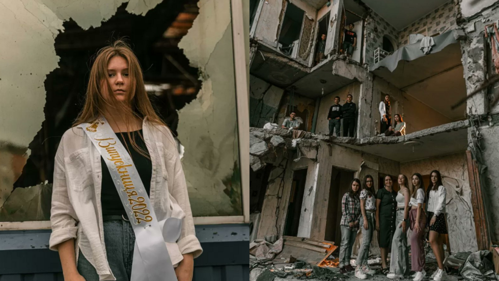 Ukrainian students mark their graduation against the backdrop of war
