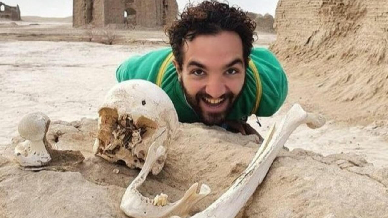 Iranian influencer poses with skulls, artifacts in unexplored ...