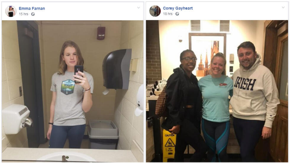 US students don leggings in protest after mum says they 'tempt' men