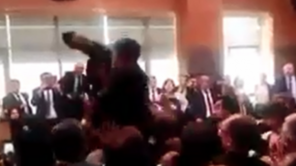 Video: Brawl breaks out at Turkish parliament