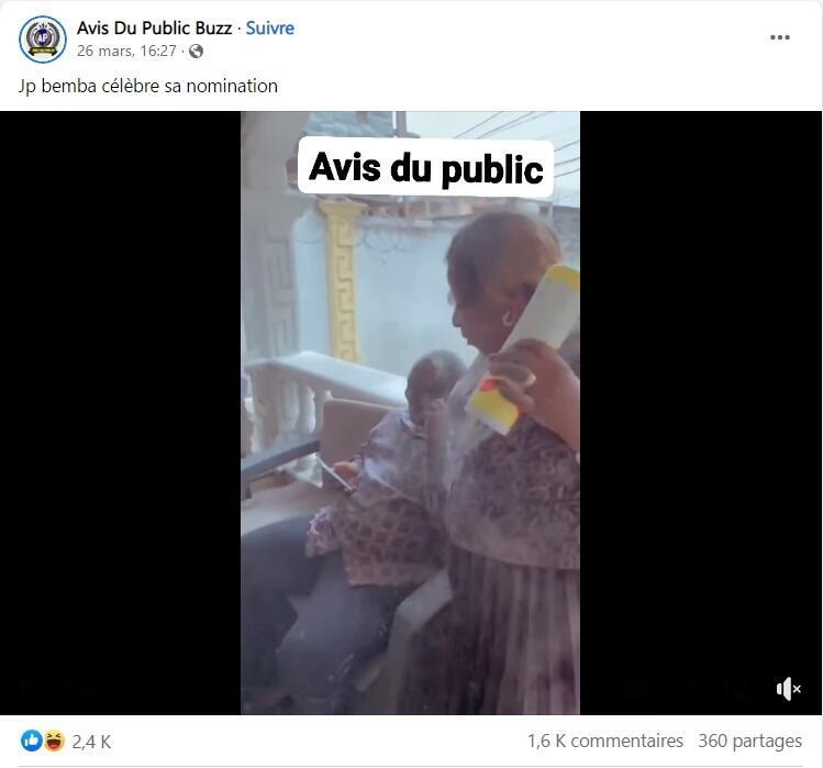 Le nouveau ministre Jean-Pierre Bemba qui fête sa nomination ? Non, un autre politicien congolais