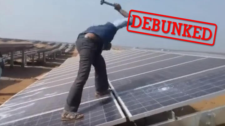Fake post claims Indian villagers smashed solar panels because they ...