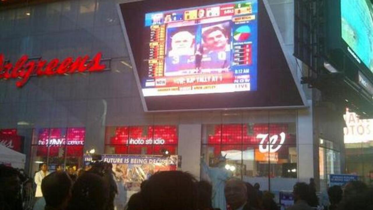 Times Square à l'heure des élections indiennes