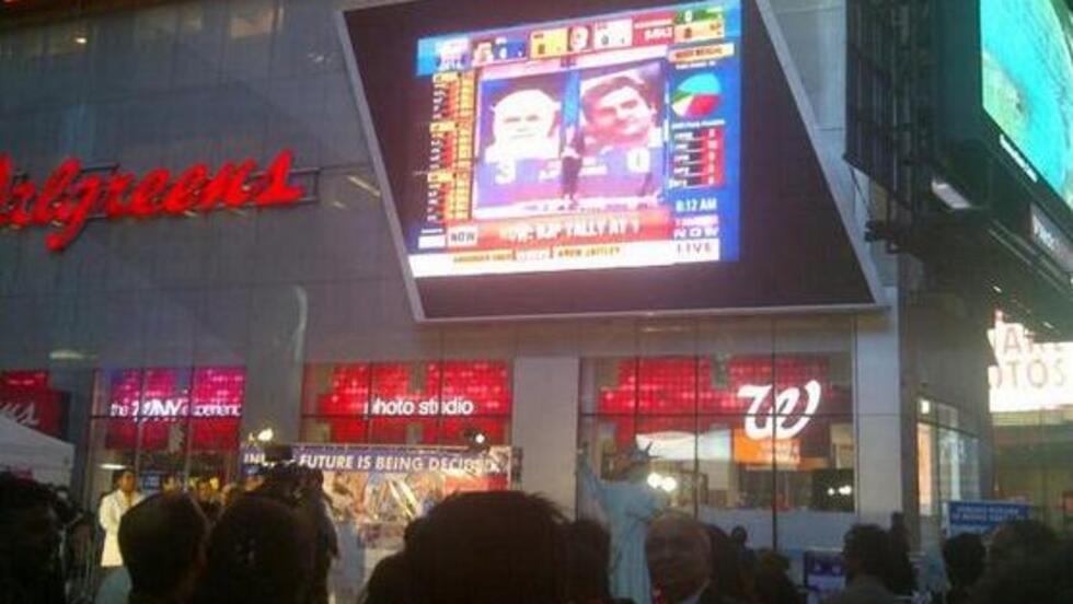 Times Square à l'heure des élections indiennes