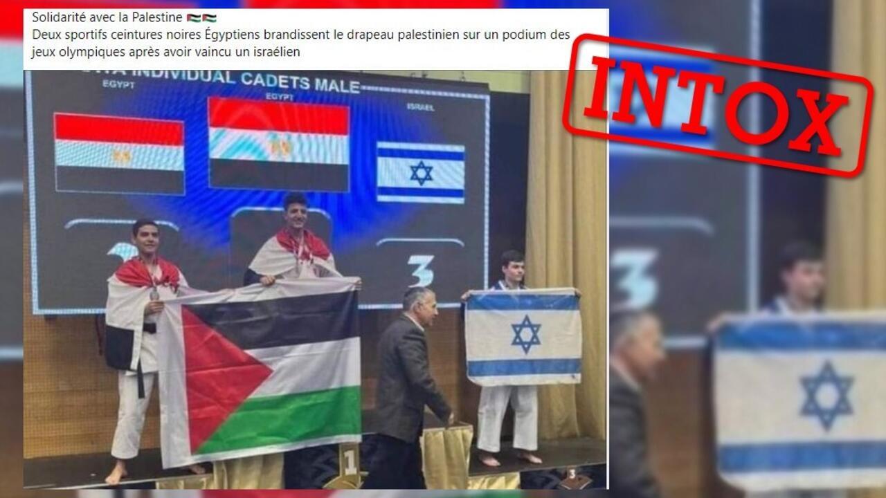 Non, des athlètes égyptiens n'ont pas brandi le drapeau palestinien sur ...